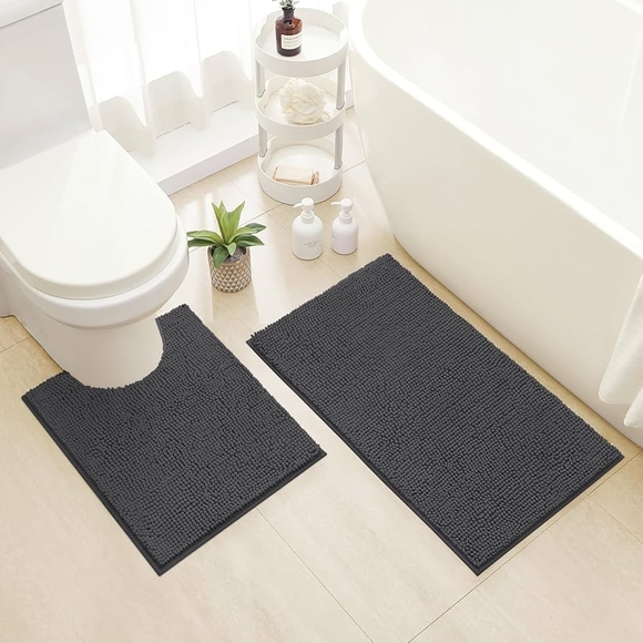 Bath | 6 For 25luxury Dark Grey Charcoal Bath Mat Set | Poshmark